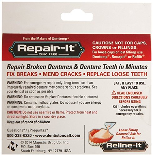 D.O.C. Repair-It Advanced Formula Denture Repair Kit 3 ea (Pack of 5)