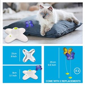 ALL FOR PAWS Interactives Flutter Bug Toy for Dogs, Butter-Fly Cat Toys Interactive for Indoor Cats with 2 Replacements