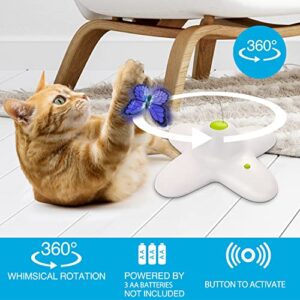 ALL FOR PAWS Interactives Flutter Bug Toy for Dogs, Butter-Fly Cat Toys Interactive for Indoor Cats with 2 Replacements