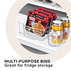 Oggi Clear Stackable Storage Bin for Fridge, Freezer and Pantry, 14.75" x 8.5" x 3.75"