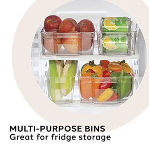 Oggi Clear Stackable Storage Bin for Fridge, Freezer and Pantry, 14.75" x 8.5" x 3.75"