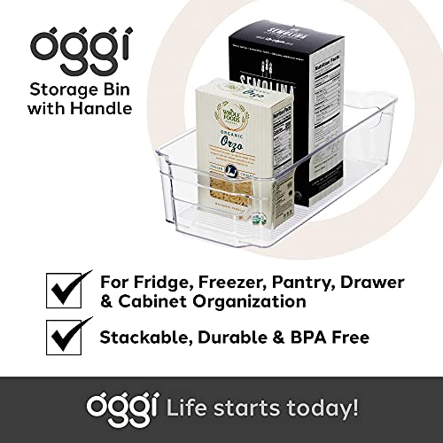 Oggi Clear Stackable Storage Bin for Fridge, Freezer and Pantry