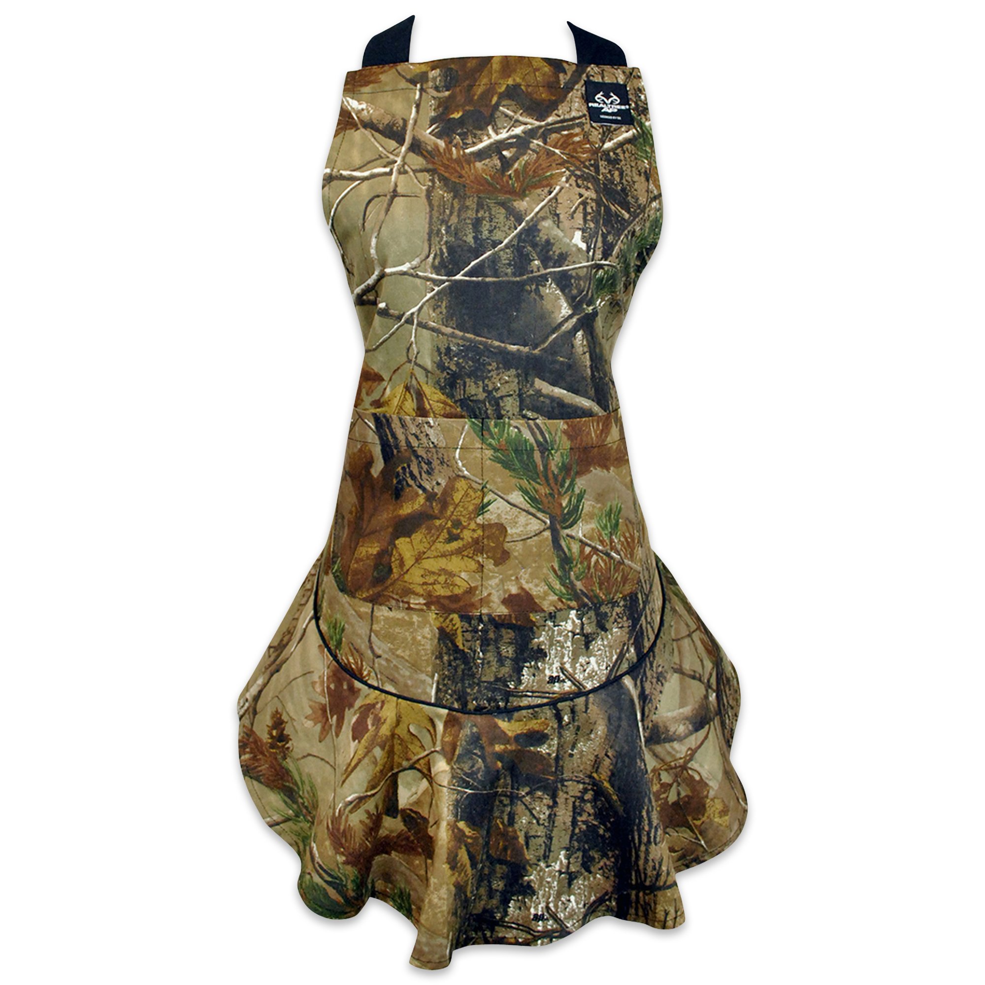 DII, Real Tree Flounce Apron, 100% Cotton, Machine Washable, 28x26, Pink Camo