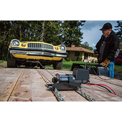 WARN 92000 Vehicle Mounted 2000 Series 12V DC Electric Utility Winch with Steel Cable: 1 Ton (2,000 lb) Pulling Capacity