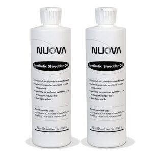 2-bottle nuova synthetic paper shredder oil, 12 oz. bottle with flip top cap