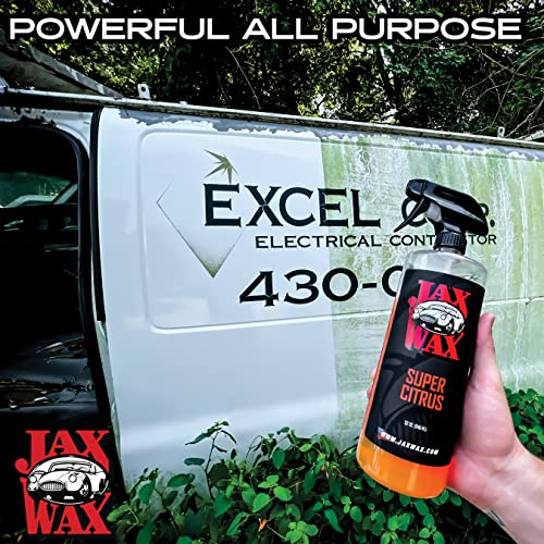 Jax Wax Super Citrus Commercial Grade Car and Boat Cleaner & Degreaser – Natural Citrus Oil Car Cleaning Spray - 32 Oz