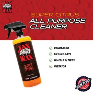 Jax Wax Super Citrus Commercial Grade Car and Boat Cleaner & Degreaser – Natural Citrus Oil Car Cleaning Spray - 32 Oz