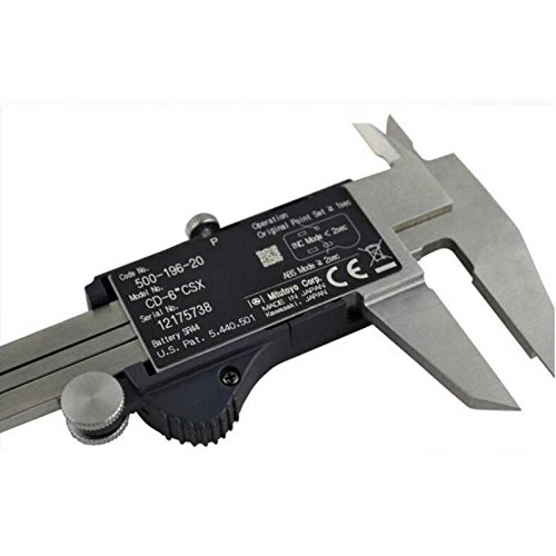 Mitutoyo 500-196-30 Advanced Onsite Sensor (AOS) Absolute Scale Digital Caliper, 0 to 6"/0 to 150mm Measuring Range, 0.0005"/0.01mm Resolution, LCD