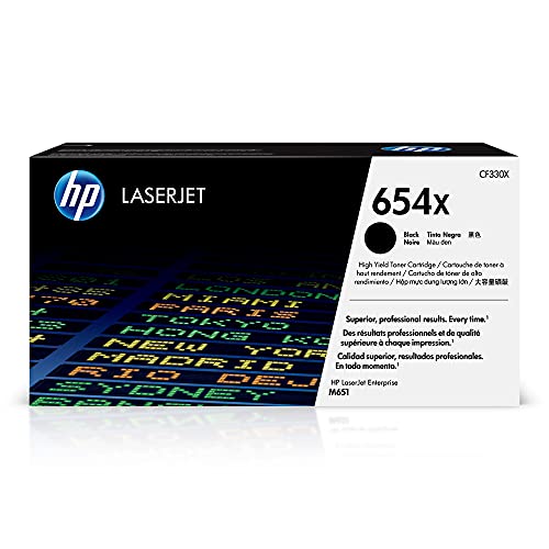 HP 654X Black High-yield Toner Cartridge | Works with HP Color LaserJet Enterprise M651 Series | CF330X