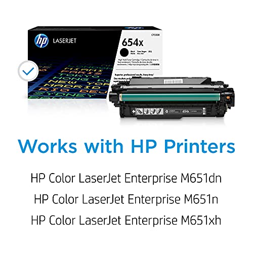 HP 654X Black High-yield Toner Cartridge | Works with HP Color LaserJet Enterprise M651 Series | CF330X