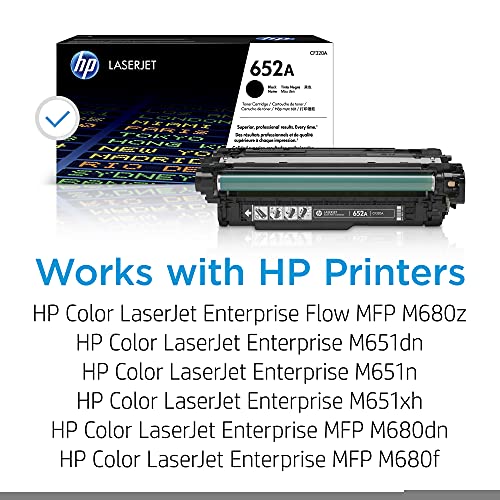 HP 652A Black Toner Cartridge | Works with HP Color LaserJet Enterprise M651, HP Color LaserJet Enterprise MFP M680 Series | CF320A