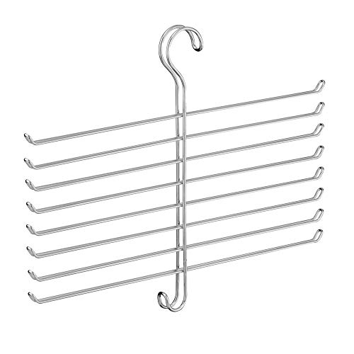 iDesign Steel 8-Rod Spine Hanging Closet Organizer, The Classico Collection - 12.6" x 16" x .75", Chrome