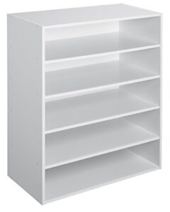 closetmaid 1565 stackable 5-shelf organizer, white