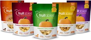 fruitables pumpkin dog treats, variety pack of 5