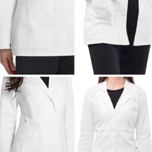 Adar Universal Stretch Lab Coat for Women - 28" Tab-Waist Lab Coat - 3300 - White - M