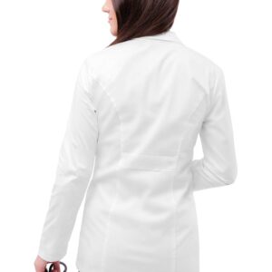 Adar Universal Stretch Lab Coat for Women - 28" Tab-Waist Lab Coat - 3300 - White - M