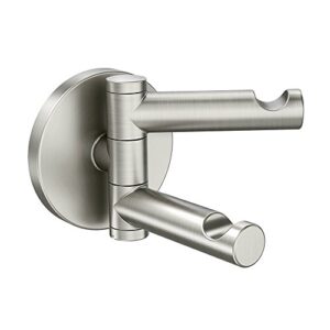 moen yb0402bn align modern double swivel robe hook, brushed nickel