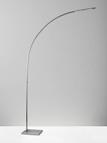 Adesso 4235-22 Sonic LED Arc Lamp, 91 in., 124W, Brushed Steel Finish, 1 Floor Lamp , White