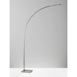 Adesso 4235-22 Sonic LED Arc Lamp, 91 in., 124W, Brushed Steel Finish, 1 Floor Lamp , White