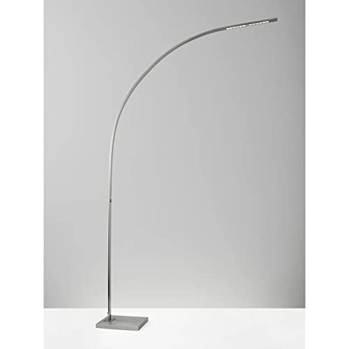 Adesso 4235-22 Sonic LED Arc Lamp, 91 in., 124W, Brushed Steel Finish, 1 Floor Lamp , White