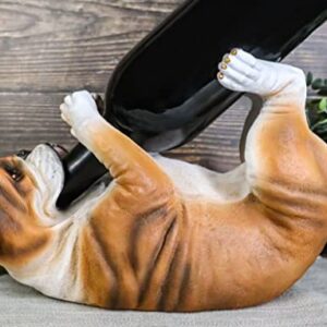 Ebros Lifelike Purebreed Pedigree Canine Adorable American Bulldog Dog Wine Bottle Holder Figurine Statue As Kitchen Wine Cellar Centerpiece Decor Storage Organizer (American Bulldog)