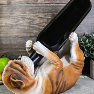 Ebros Lifelike Purebreed Pedigree Canine Adorable American Bulldog Dog Wine Bottle Holder Figurine Statue As Kitchen Wine Cellar Centerpiece Decor Storage Organizer (American Bulldog)