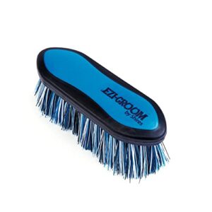 shires equestrian ezi-groom grip dandy brush - small (bright blue)