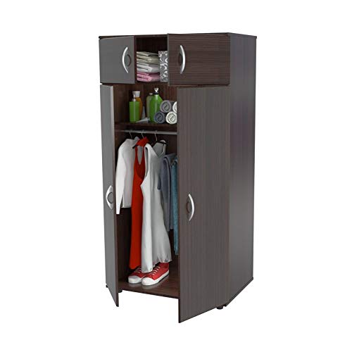 Inval 4-Door Armoire Wardrobe, Espresso