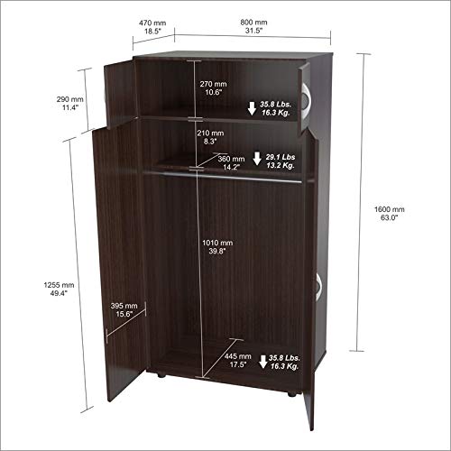 Inval 4-Door Armoire Wardrobe, Espresso