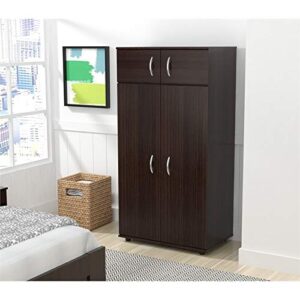 Inval 4-Door Armoire Wardrobe, Espresso