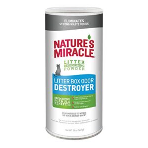 nature's miracle just for cats odor destroyer litter powder, 20 oz,white