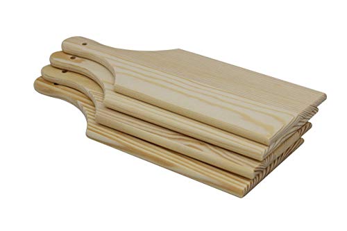 Package of 4 Unfinished Wooden Mini Cutting Boards for Decorating and Crafting