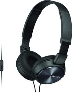 sony mdr-zx310ap zx series wired on ear headphones with mic, black