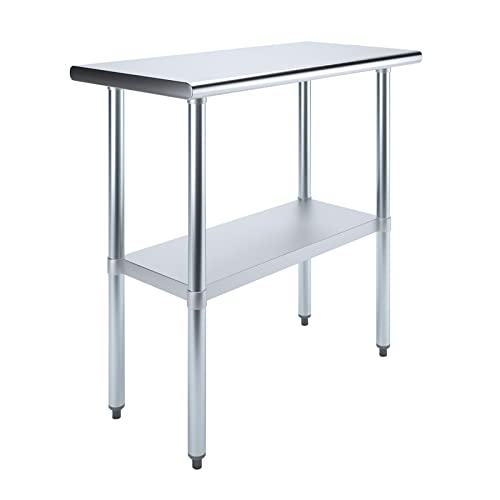 18" X 36" AmGood Stainless Steel Work Table | NSF Metal Prep Table | Commercial & Residential Kitchen Laundry Garage Utility Bench