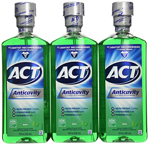 Act Anticavity Fluoride Mouthwash Mint 18 fl oz (Pack of 3)