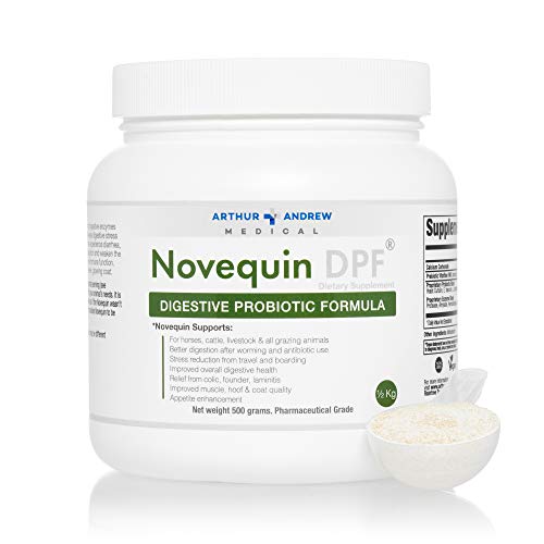 Arthur Andrew Medical, Novequin DPF, Digestive Probiotic Formula for Large Animals, Prebiotics, Probiotics, and Enzymes, Non-GMO, 500 Grams