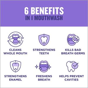 Listerine Total Care Anticavity Fluoride Mouthwash, 6 Benefit Oral Rinse Kills 99% of Bad Breath Germs, Prevents Cavities, Strengthens Enamel, ADA-Accepted, Fresh Mint, 8.5 Fl. Oz (250 mL)