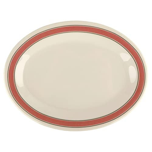 G.E.T. OP-950-OX Melamine Oval Serving Platter / Dinner Plate, 9.75" x 7.25", Diamond Oxford (Set of 12)