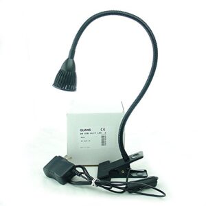 quans 5w clip on clamp gooseneck cob led desk table light lamp cool white 19inch neck black