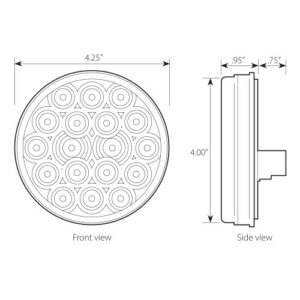 GG Grand General 76016 4 Inches Fleet Red/Clear 18 LED 3 Pin Round Plug Stop/Turn/Tail Sealed Light