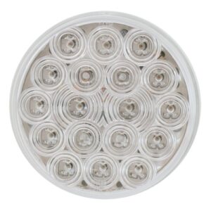 GG Grand General 76016 4 Inches Fleet Red/Clear 18 LED 3 Pin Round Plug Stop/Turn/Tail Sealed Light