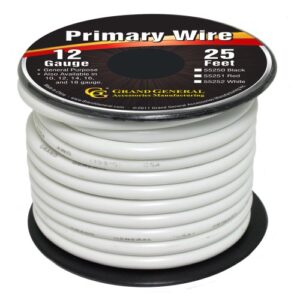 grand general 55252 white 12-gauge primary wire