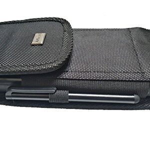 AISCELL Universal Clip Holster Carrying Case(Heavy Duty Black Nylon Pouch Metal Clip Case 6.60''x3.75''x0.80'') for Galaxy S22+,S22,S21+, S21, S20, S10, S10e, A6, S9, Fit Thick Protective Cover on