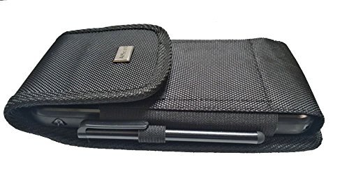 AISCELL Universal Clip Holster Carrying Case(Heavy Duty Black Nylon Pouch Metal Clip Case 6.60''x3.75''x0.80'') for Galaxy S22+,S22,S21+, S21, S20, S10, S10e, A6, S9, Fit Thick Protective Cover on