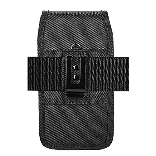 AISCELL Universal Clip Holster Carrying Case(Heavy Duty Black Nylon Pouch Metal Clip Case 6.60''x3.75''x0.80'') for Galaxy S22+,S22,S21+, S21, S20, S10, S10e, A6, S9, Fit Thick Protective Cover on