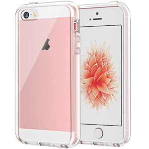 jetech case for iphone se 2016 (not for 2020), iphone 5s and iphone 5, non-yellowing shockproof phone bumper cover, anti-scratch clear back (clear)