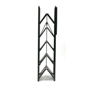 Origami 6-Shelf Bookcase | Open Style, Organizer Deco Rack, Large Book shelf, Tall Bookcase, Living room shelving, Freestanding, No assembly/no tools required, Modern Vertical Furniture | Black