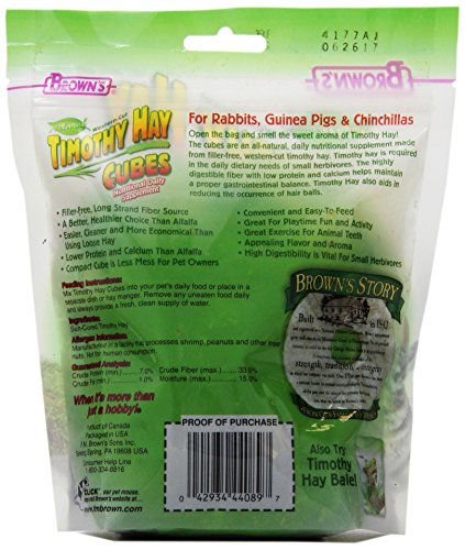 F.M.Brown'S 44089 Brown'S Natural Timothy Hay Cubes, 10-Ounce