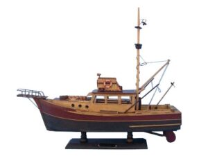 hampton nautical "jaws" orca model fishing boat - fully assembled (not a kit) , brown