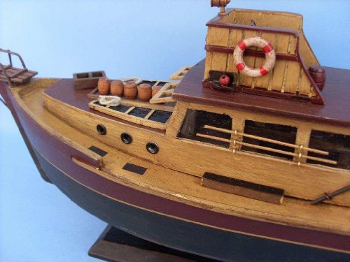 Hampton Nautical "Jaws" Orca Model Fishing Boat - Fully Assembled (Not a Kit) , brown